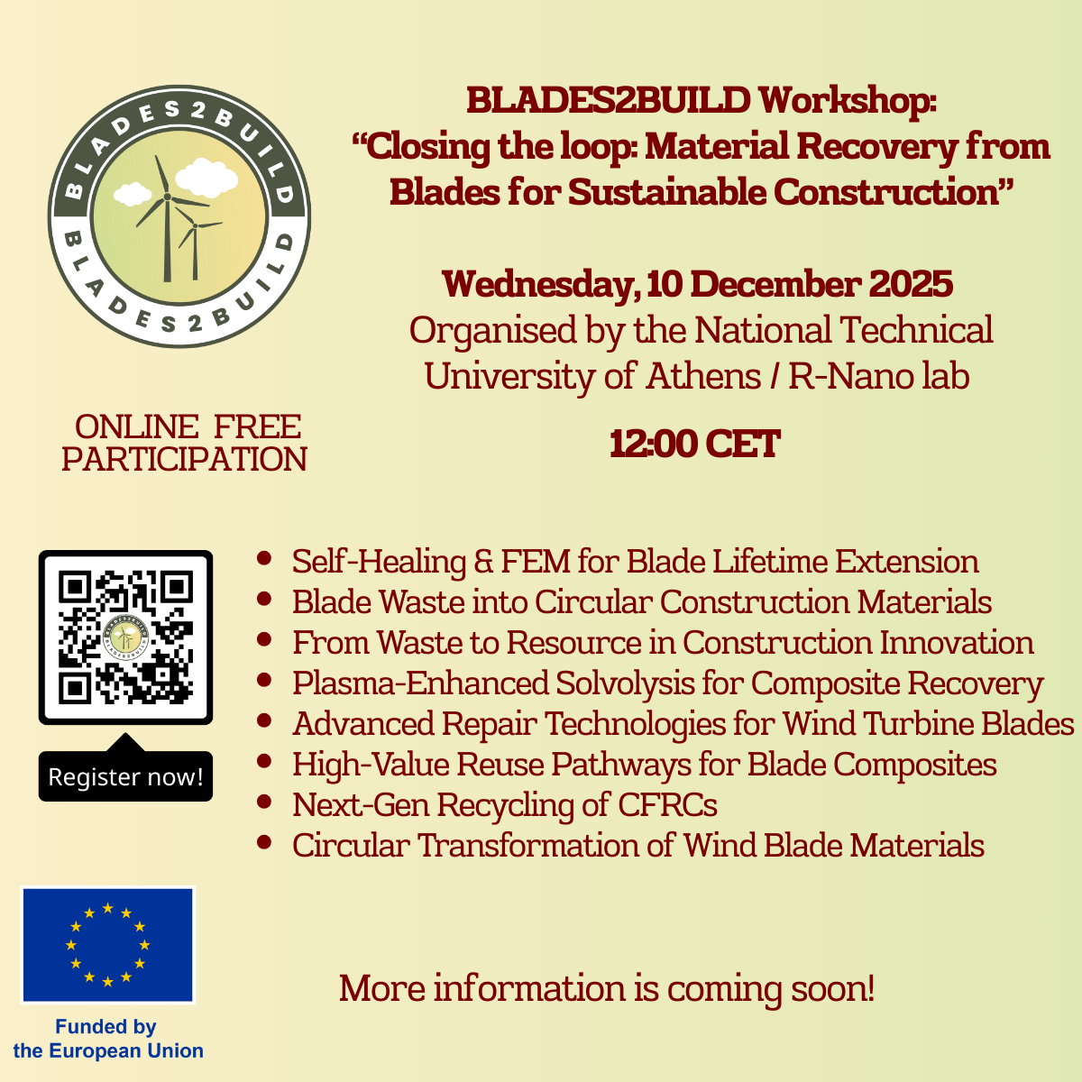 BLADES2BUILD Upcoming Workshop – Closing the Loop in Sustainable ...